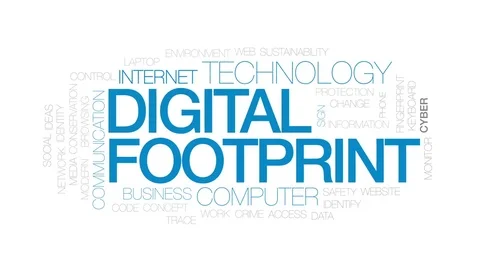 Digital footprint animated word cloud, t... | Stock Video | Pond5
