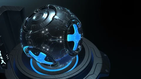 Digital Futuristic Orb With Data | Stock Video | Pond5