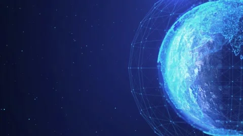 Digital Global network rotating connecti... | Stock Video | Pond5