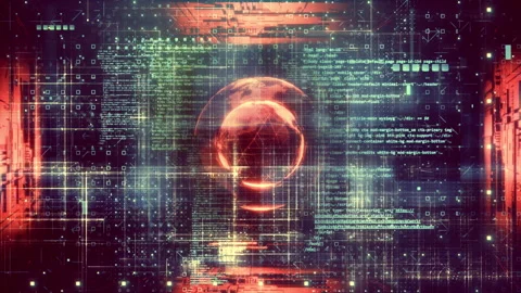 Digital Globe with Binary Code and World... | Stock Video | Pond5
