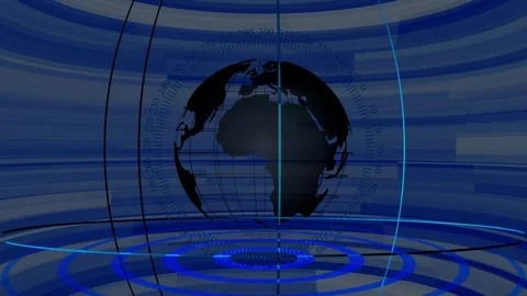 Digital globe with blue ripple effects o... | Stock Video | Pond5