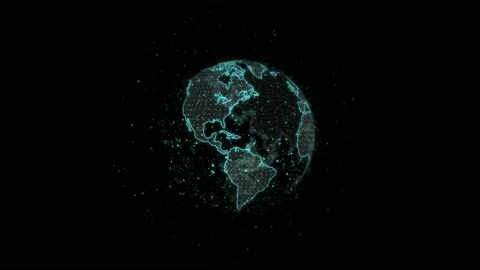 Digital globe data animation with partic... | Stock Video | Pond5