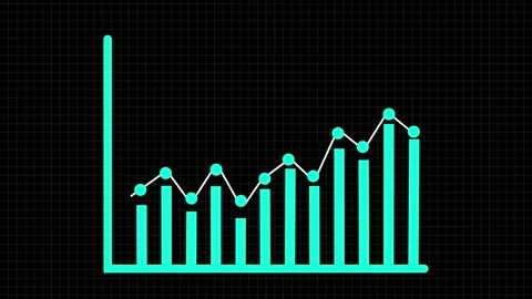 Digital graph animated on a dark grid ba... | Stock Video | Pond5