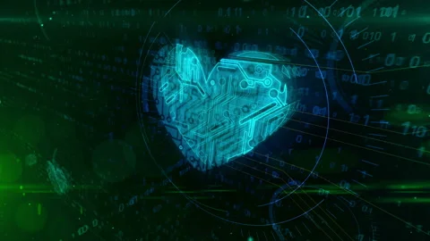 Digital heart symbol animation | Stock Video | Pond5