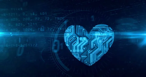 Digital heart symbol loop animation 4K | Stock Video | Pond5