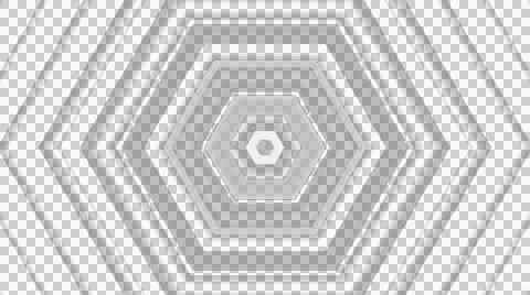 digital hexagon tunnel with alpha | Stock Video | Pond5