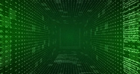 Digital hi-tech matrix room. 4K motion g... | Stock Video | Pond5