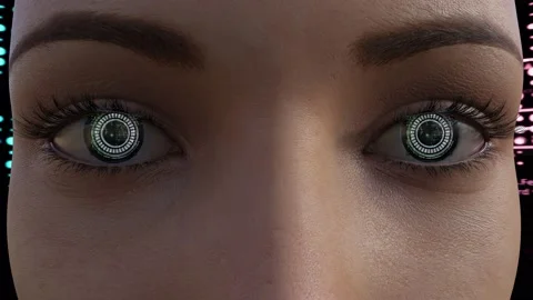 Digital Human with Cyborg Contact Lens.(... | Stock Video | Pond5