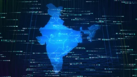 Digital India India Map of India Futuris... | Stock Video | Pond5