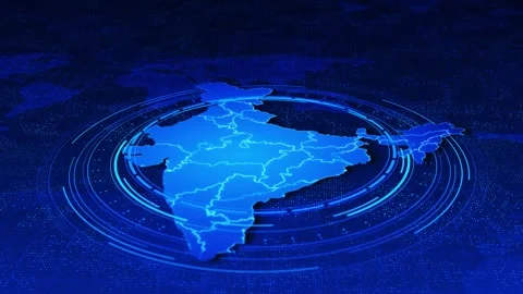 Digital India India Map of India Futuris... | Stock Video | Pond5