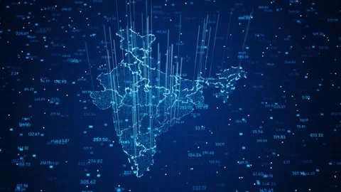 Digital India Map country Digital India ... | Stock Video | Pond5