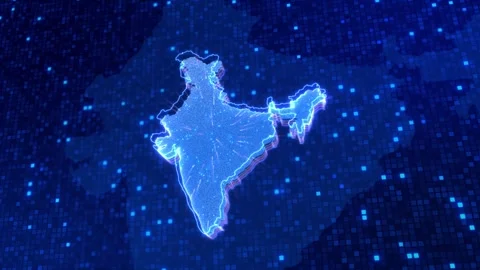 Digital India technology, India Map tech... | Stock Video | Pond5