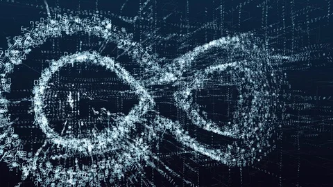 Digital infinity sign consisting of symb... | Stock Video | Pond5