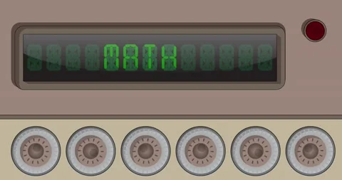 Digital Letters Clock Panel with Math Te... | Stock Video | Pond5
