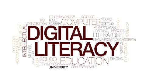 Digital literacy animated word cloud, te... | Stock Video | Pond5