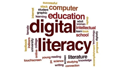 Digital literacy animated word cloud, te... | Stock Video | Pond5