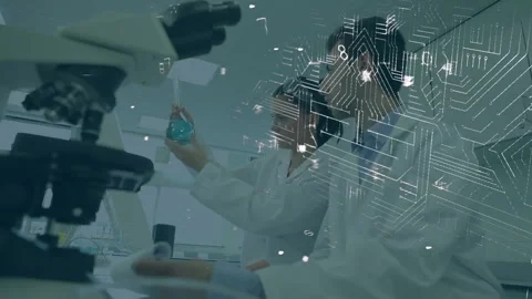 Digital lock animation over laboratory m... | Stock Video | Pond5