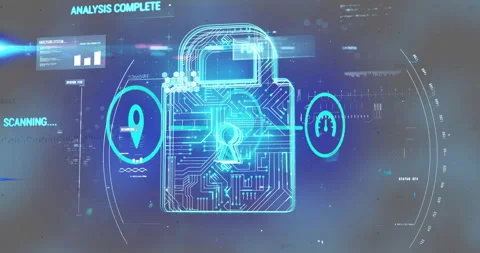 Digital lock with circuit patterns in fu... | Stock Video | Pond5