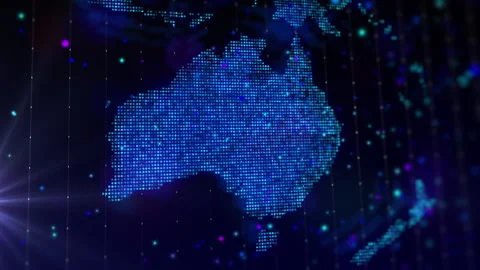 Digital map of Australia in the form of ... | Stock Video | Pond5