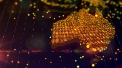 Digital map of Australia in the form of ... | Stock Video | Pond5