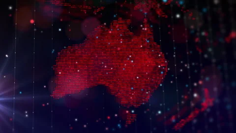 Digital map of Australia in the form of ... | Stock Video | Pond5