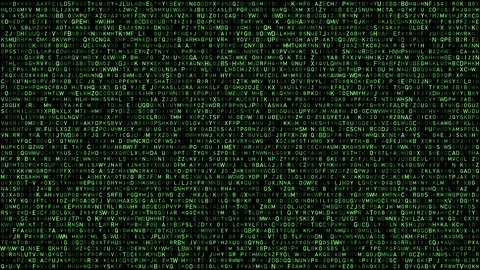 Digital matrix alphabet flow green | Stock Video | Pond5