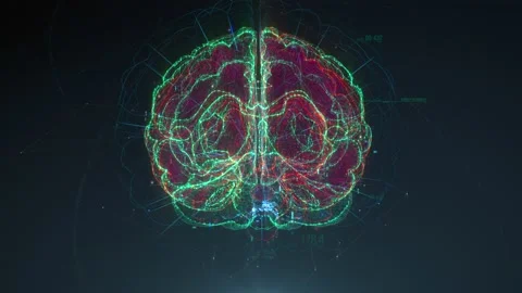 Digital model of the human brain. Brain ... | Stock Video | Pond5