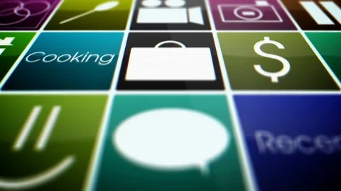 Digital Modern Futuristic App Icons Scro... | Stock Video | Pond5