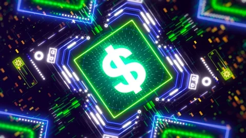 Digital money finance symbol animation. ... | Stock Video | Pond5