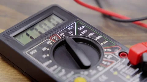 digital multimeter with screen on. Measu... | Stock Video | Pond5