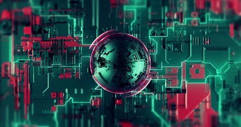 Digital nanotechnology, neural network, ... | Stock Video | Pond5