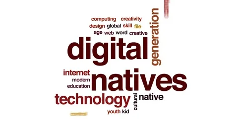 Digital natives animated word cloud, tex... | Stock Video | Pond5