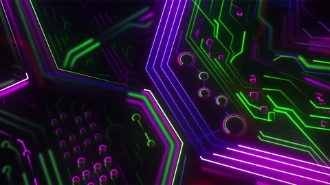 Digital Neon Motherboard Data Flow. Digi... | Stock Video | Pond5