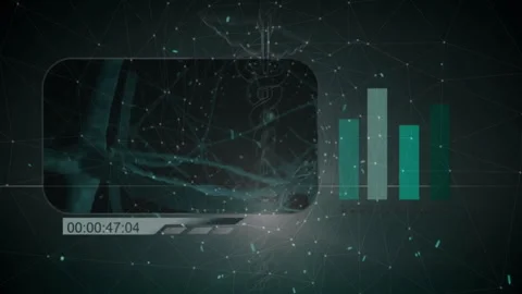 Digital network animation with bar graph... | Stock Video | Pond5
