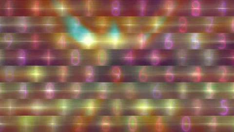 Digital number light neon background 8k | Stock Video | Pond5