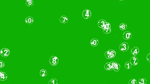 Digital numbers inside bubbles green scr... | Stock Video | Pond5