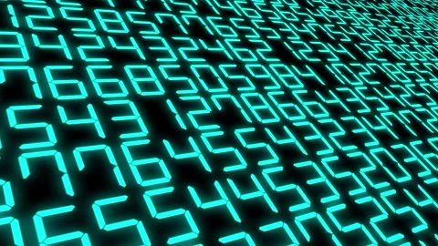 Digital numbers random numbers 7 segment... | Stock Video | Pond5