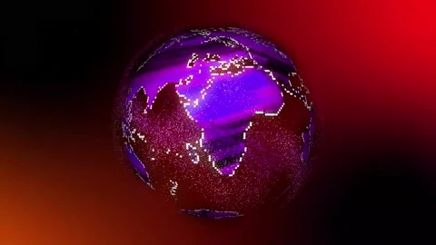 Digital particles earth animation motion... | Stock Video | Pond5