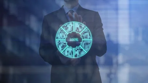 A digital pie chart showing one hundred ... | Stock Video | Pond5