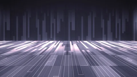 digital plain cyberspace grid landscape ... | Stock Video | Pond5