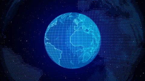 Digital planet Earth animation | Stock Video | Pond5