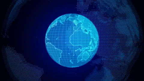 Digital planet Earth loopable animation | Stock Video | Pond5