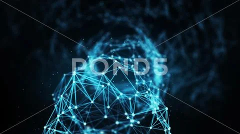 Digital plexus tunnel funnel background Illustration #77535112