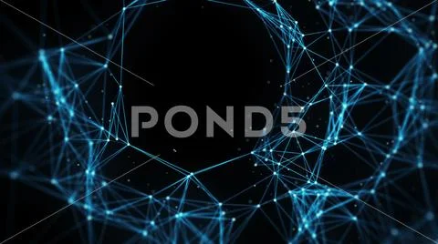 Digital plexus tunnel funnel background: Royalty Free #77535114