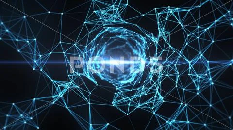 Digital plexus tunnel funnel background: Graphic #77535221