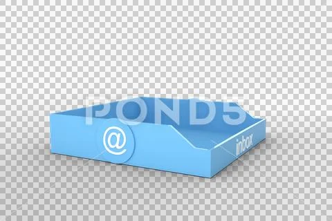 Digital png illustration of blue inbox on transparent background ...