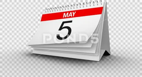 Digital png illustration of calendar with 5 may card on transparent ...