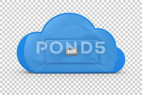 Digital png illustration of cloud with drawer on transparent background ...