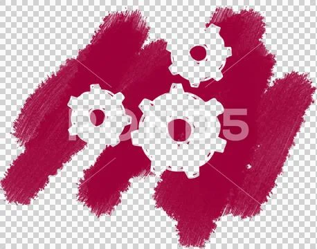 Digital png illustration of cogs and red smudges on transparent ...