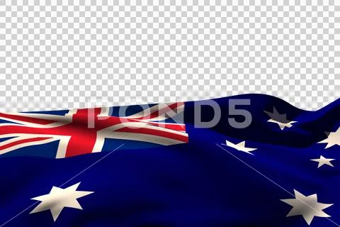 Digital png illustration of flying australian flag on transparent ...